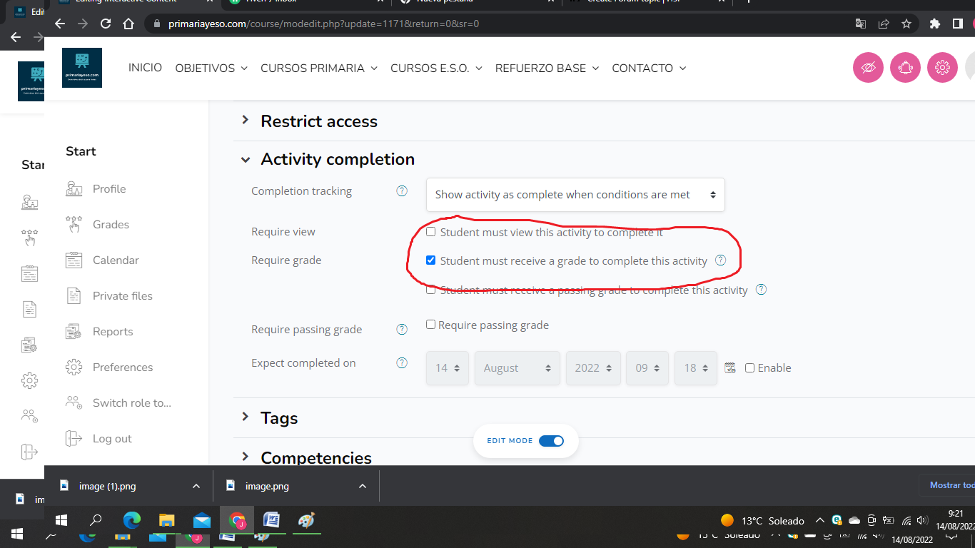 ERROR IN COMPLETION MESSAGE | H5P